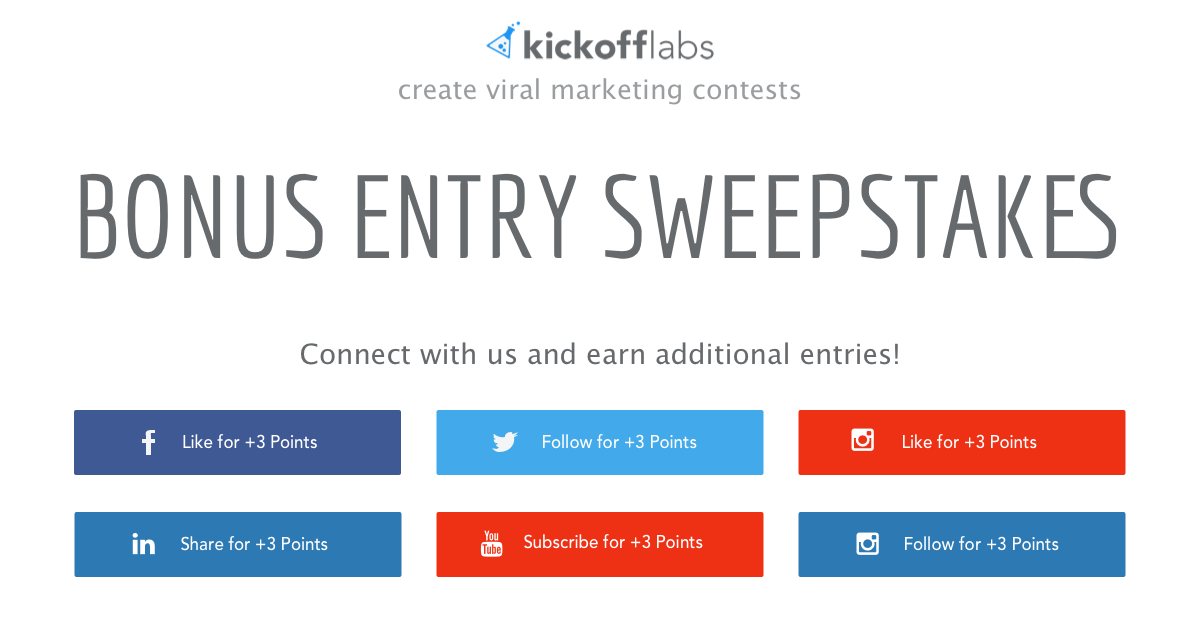 Bonus Entry Sweepstakes